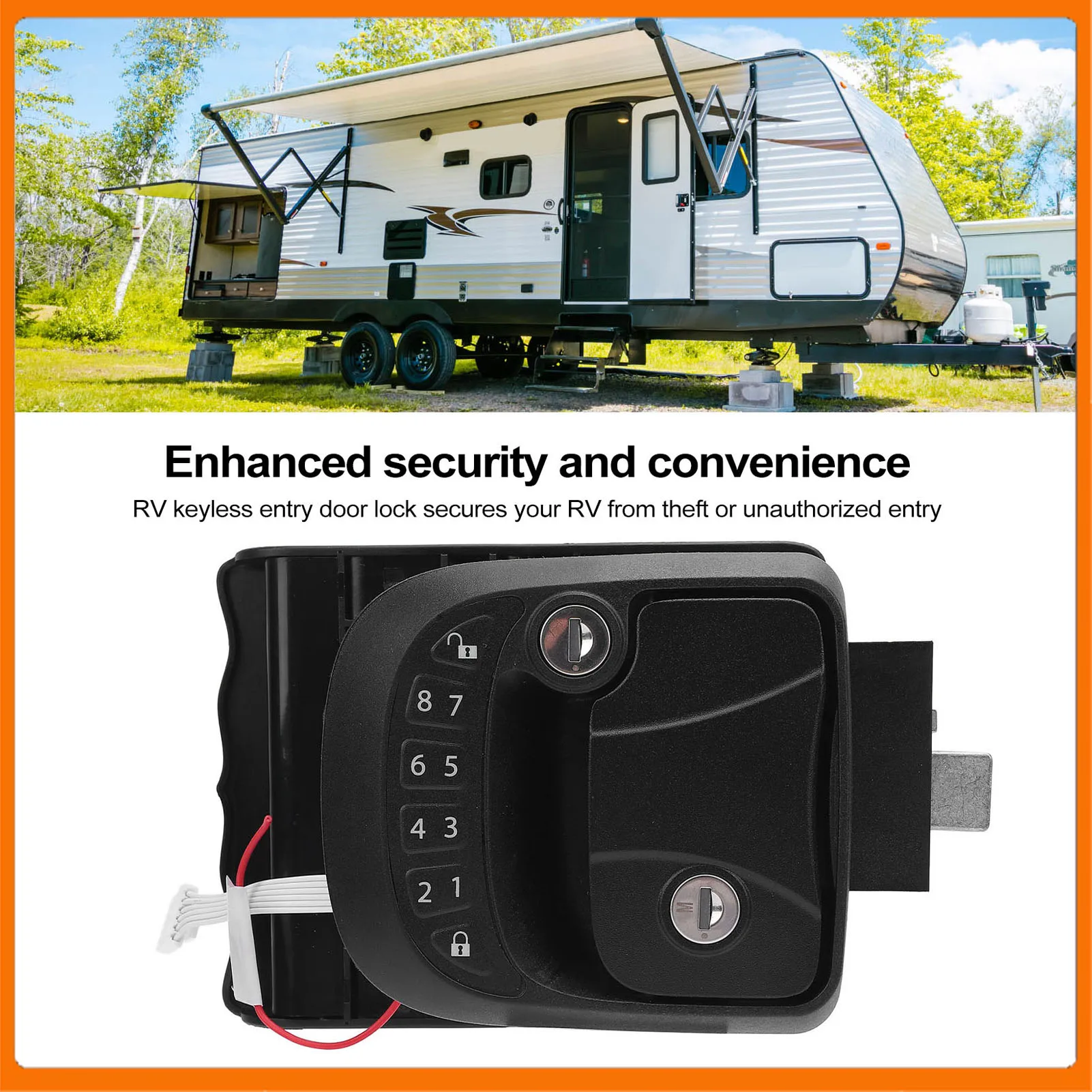 Keypad RV Door Latch Lock RV Door Lock Keyless Entry Remote Control ...
