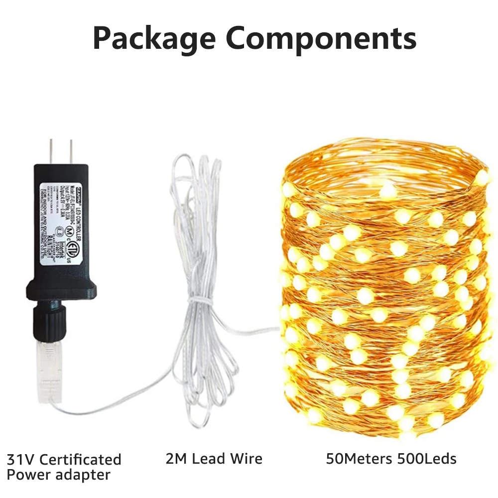 String Lights On Bendable Wire