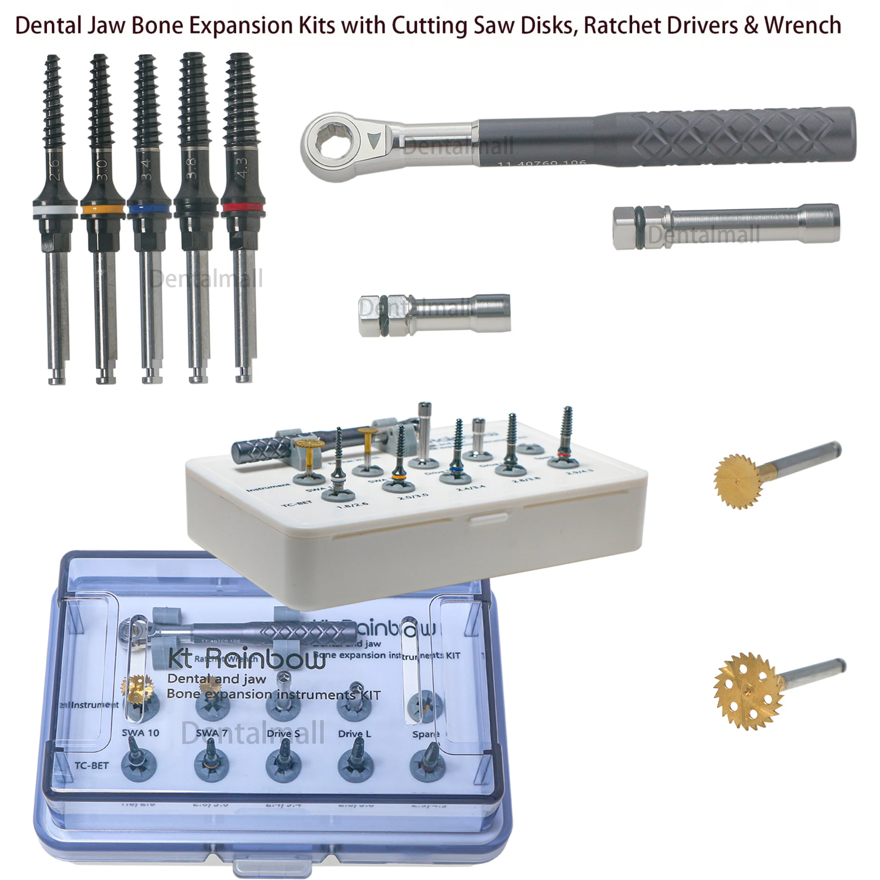Implant Jaw Bone Expansion Screws Kits Cutting Saw Disk Ratchet Drivers ...