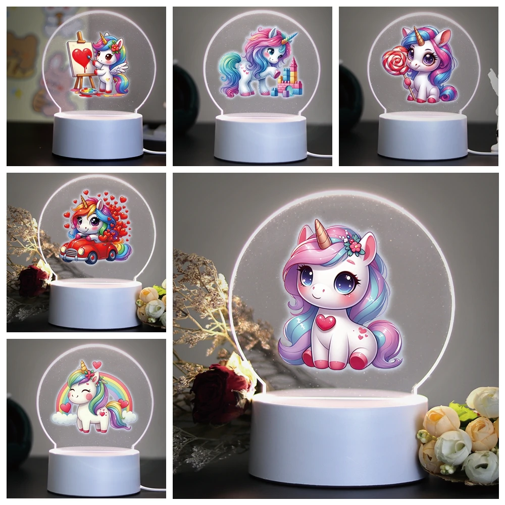 unicorn 3D Led For Home Children'S Night Light Night Light 3D Illusion ...