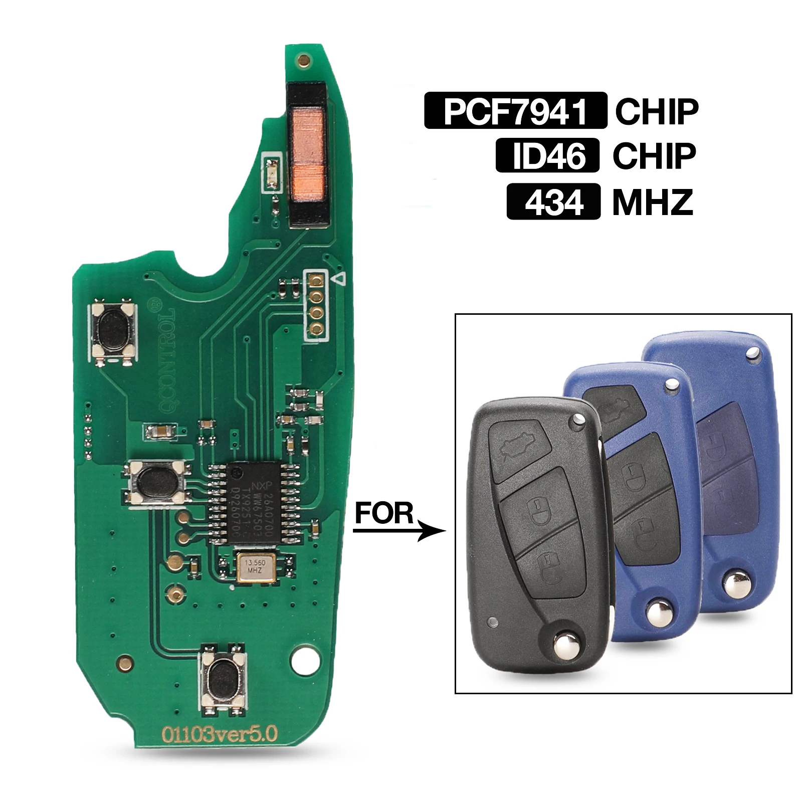 jingyuqin-2-3-Buttons-Remote-Car-Key-Circuit-Board-434Mhz-ID46-PCF7941 ...