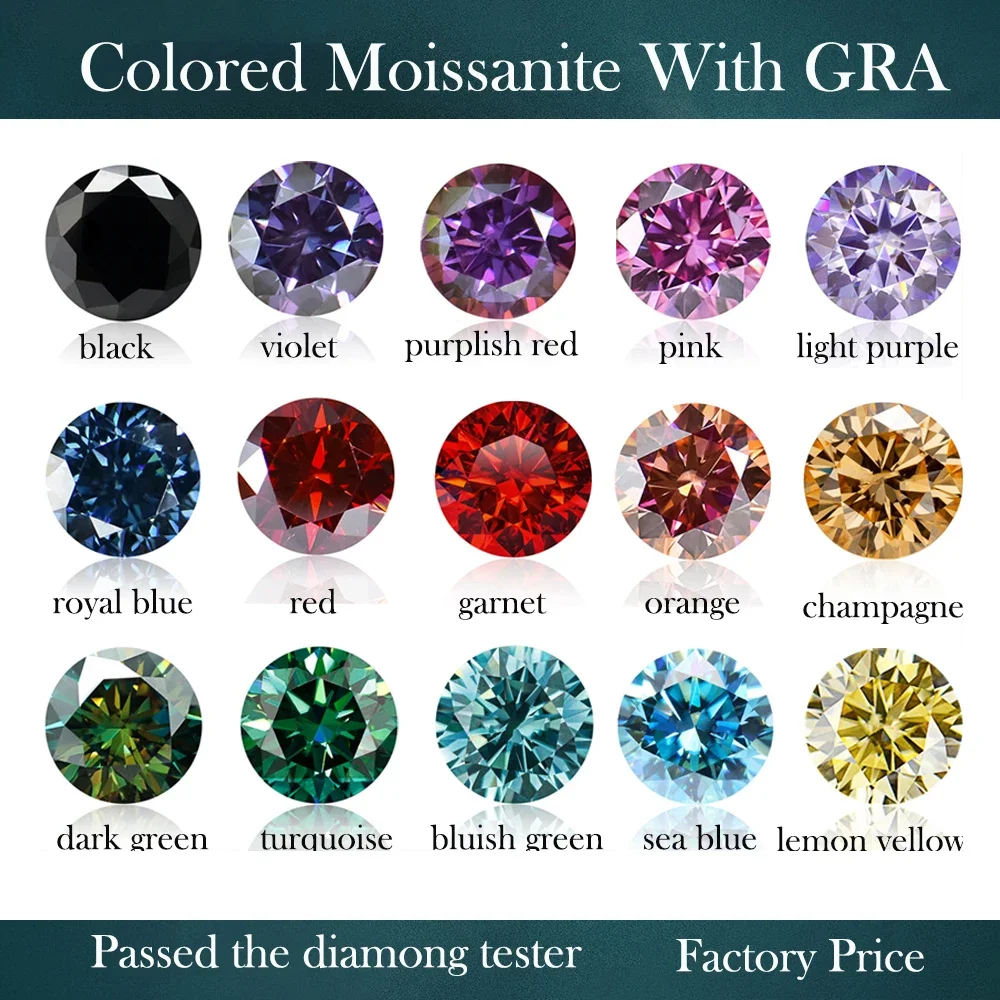 Colored-Loose-Moissanite-Stones-0-5-3CT-Black-Pink-Green-Moissanites ...