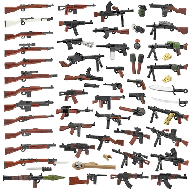 Modern Military Weapons Rack Building Blocks 98K Rifle Gun Army ...