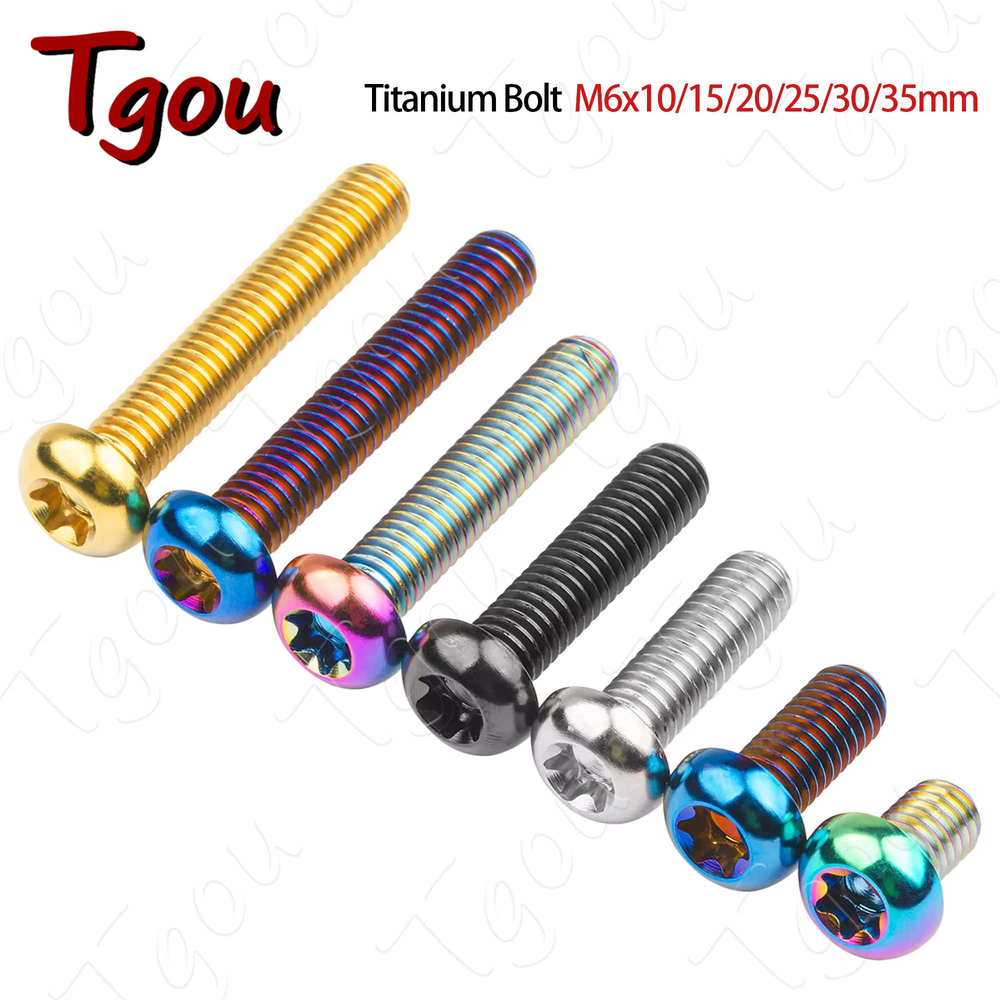 Tgou Titanium Bolt M6x10 15 20 25 30 35mm T30 Torx Head Screws for Bike ...