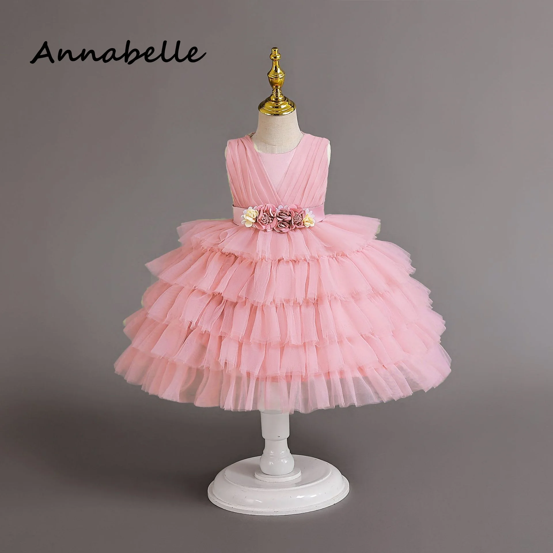 Annabelle-vestido-de-flores-con-lazo-para-ni-a-ropa-de-princesa-para ...