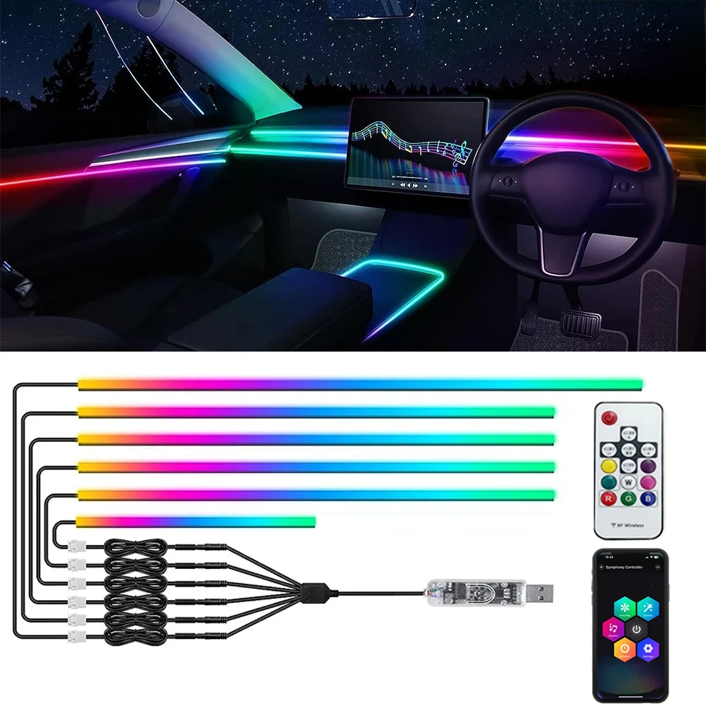 Car-LED-Ambient-Light-Hidden-Acrylic-Strips-Full-Colors-Auto-Interior ...
