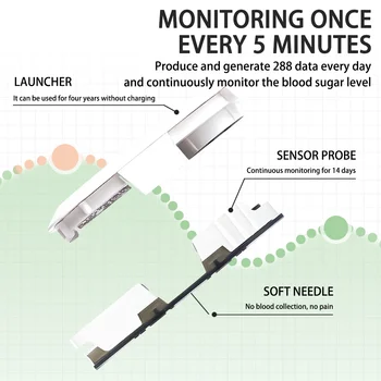 Aidex-Sensor de glucosa en sangre continuo para diabéticos, Monitor de ...