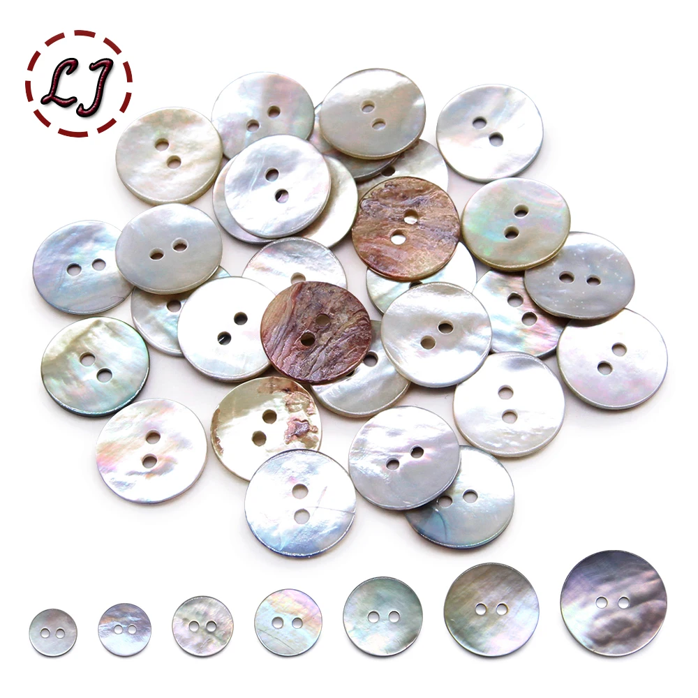 30pcs/lot of shell buttons, new colored pearl shells, circular 2-hole ...