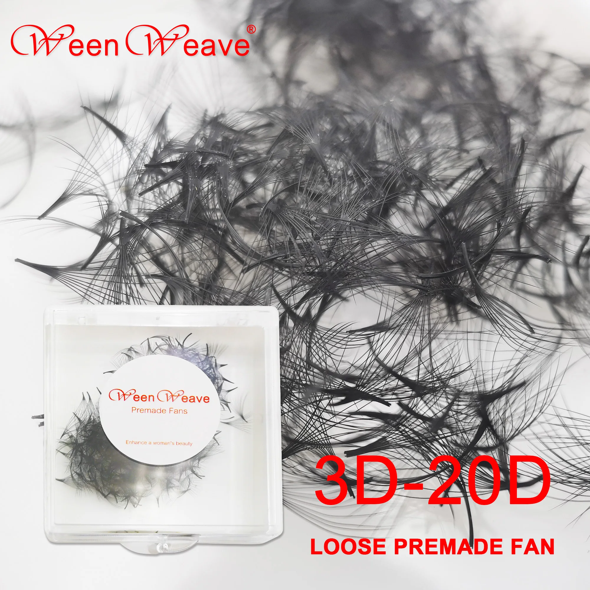 WeenWeave 3D-20D Loose Fans Pointy Base Volume Lashes Medium Stem Sharp ...