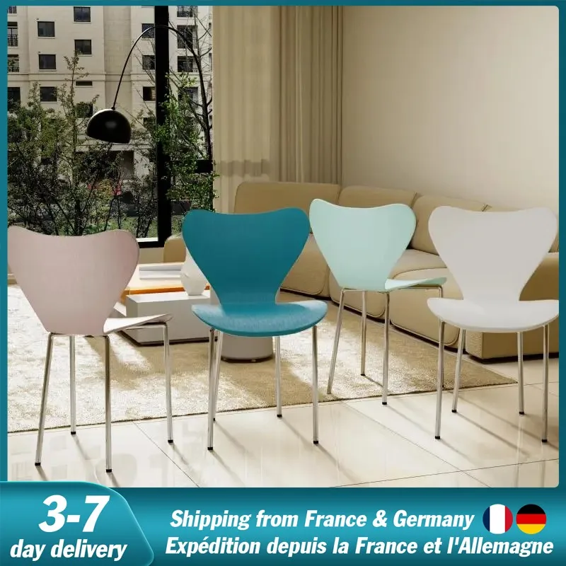 Set-Of-4-Dining-Chairs-Back-Simple-Chairs-Leisure-Stool-Dining-Room ...