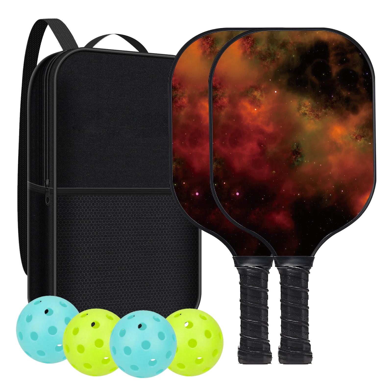 NewPickleball-Paddles-Glass-Fibre-Surface-With-2-Pickleballs-Kit ...