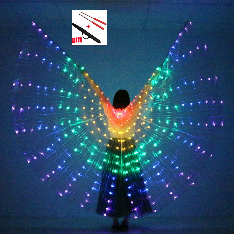 Rainbow Color Alas Angle Led Wings Adult Led Costume Belly Dance Led ...
