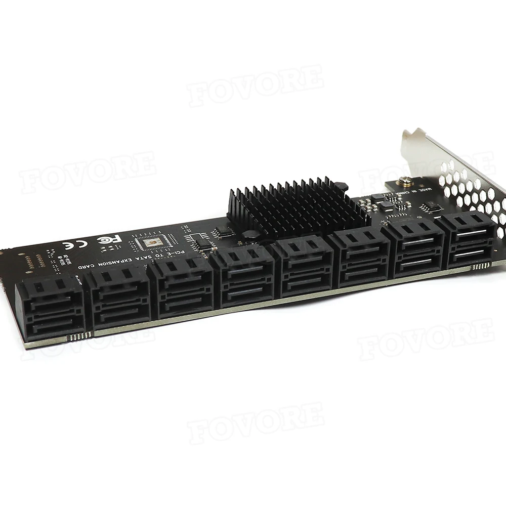 FOVORE Адаптер SATA PCIe PCI e x1 на 16 портов | AliExpress