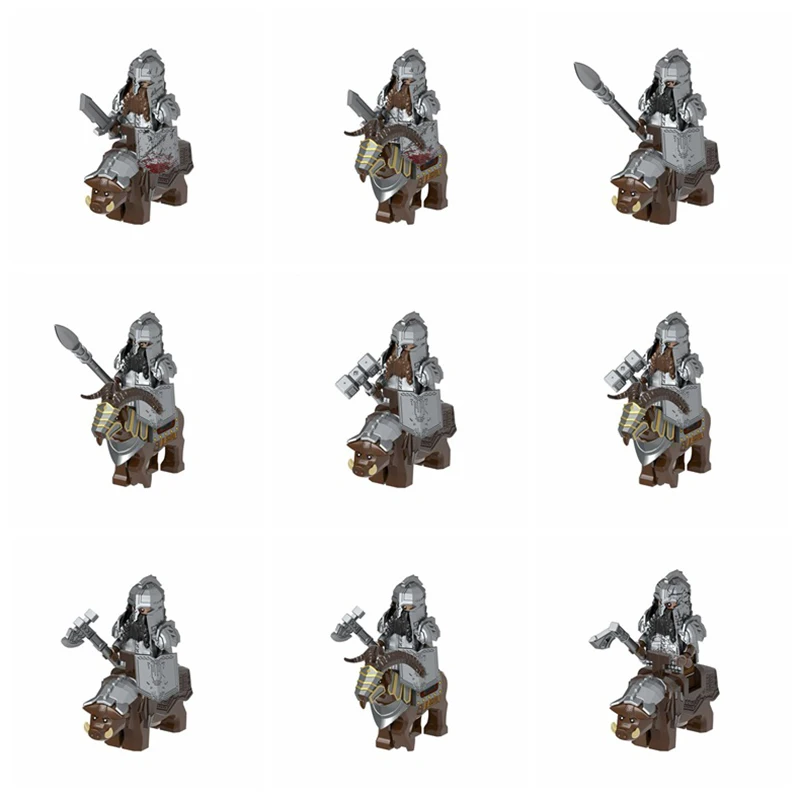 1pcs-Medieval-Knights-Dwarf-Goat-Boar-Mount-Soldiers-Mini-Ation-lotr ...