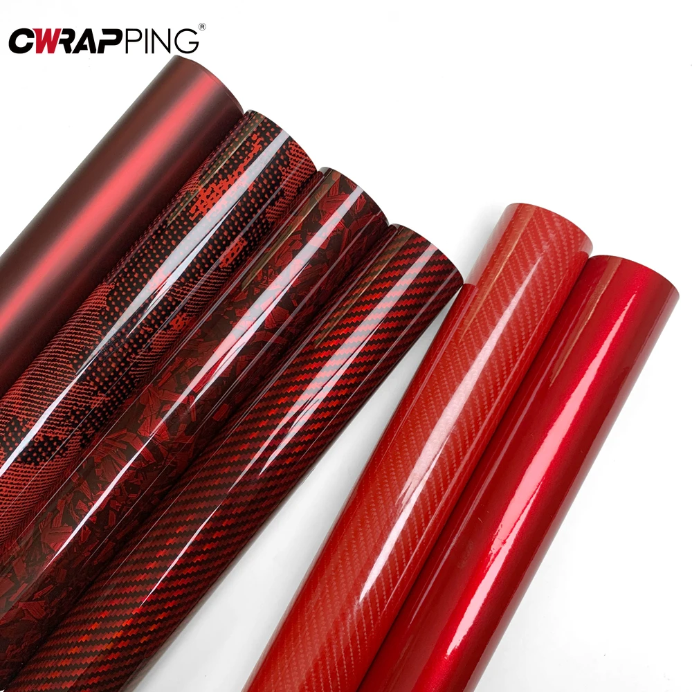 Car Stickers Glossy Red Vinyl Wrap Film Waterproof Vinyl Decorative ...