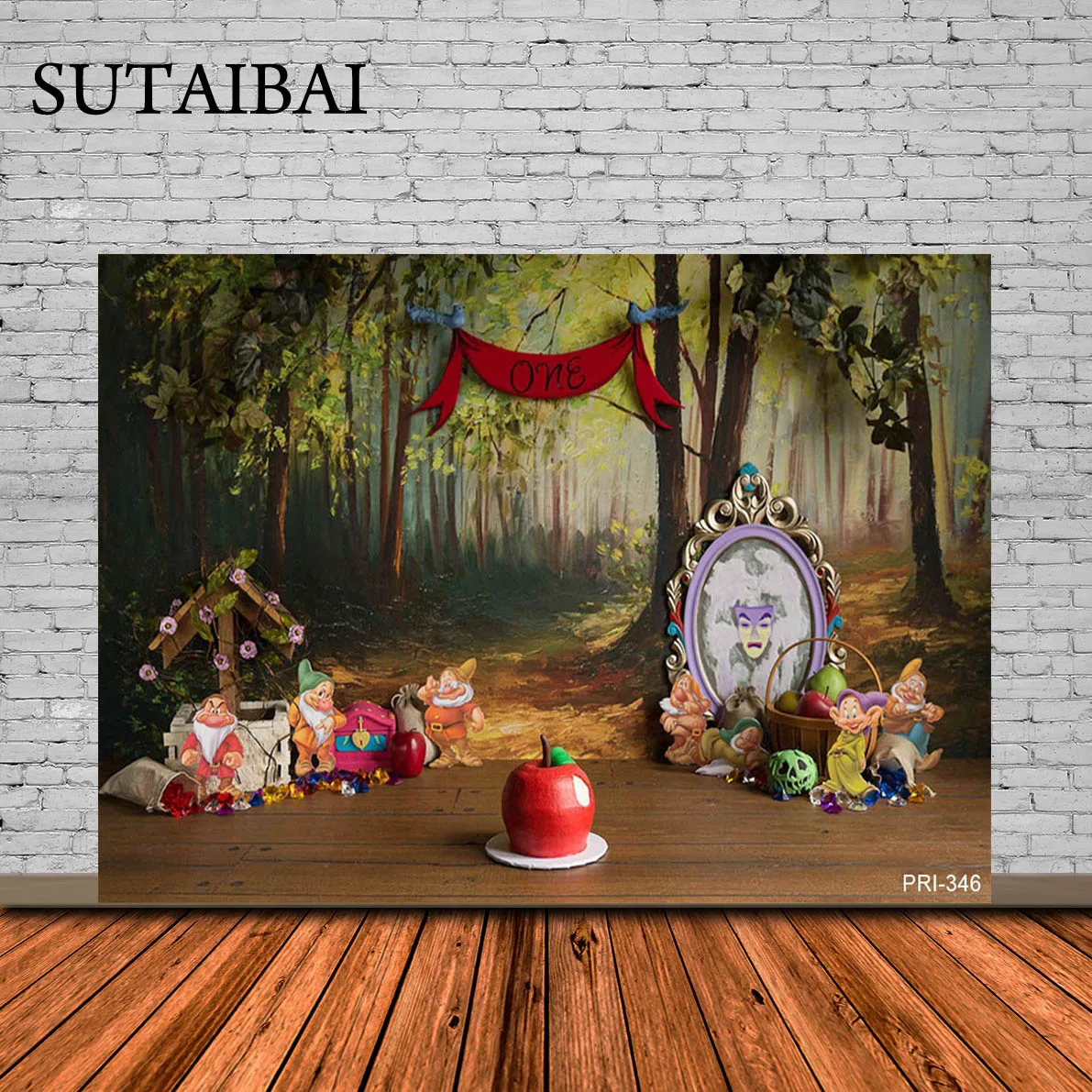 Snow-White-Backdrop-Children-Birthday-Girls-Princess-Party-Flowers-Kids ...