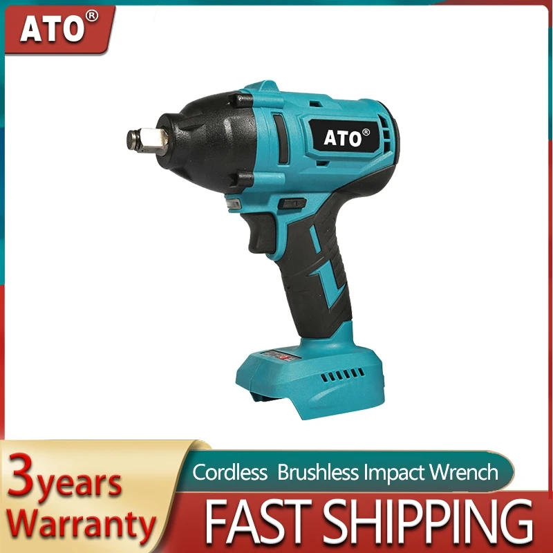 ATO High Torque Electric Brushless Wrench Car Tir Rechargeable 1/2 inch ...