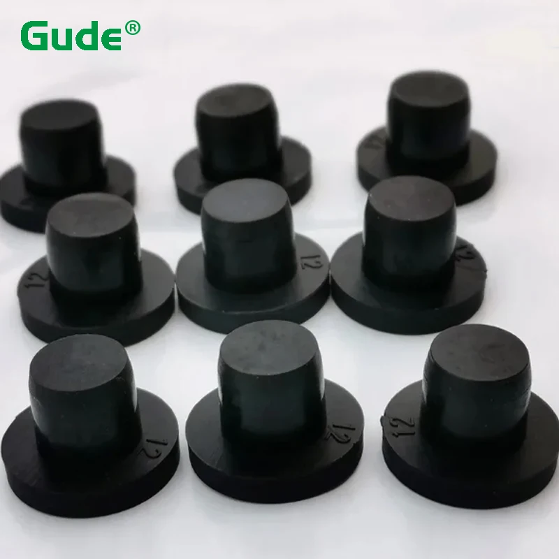 Black Solid Silicone Hole Caps 2mm-14mm T Type High Temperature ...