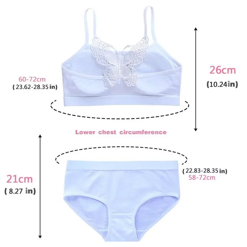 Teenage Girls Training Bras Panties Kids Cotton Underwear Set Children ...