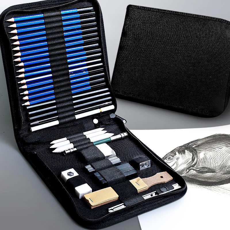 37-50-100pcs-Professional-Drawing-Pencils-Sketch-Set-Complete-Artist ...