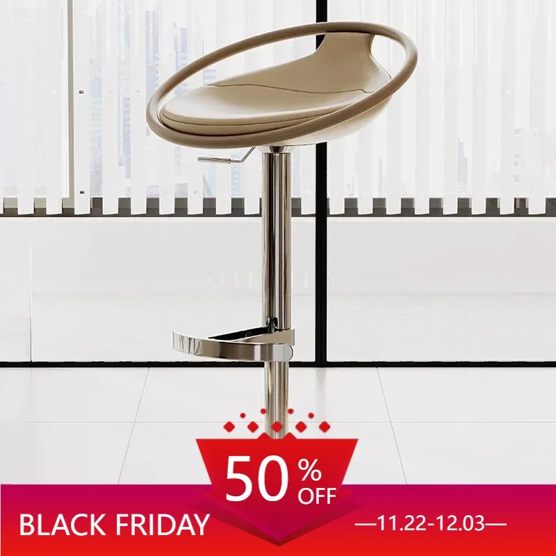 Leather-Luxury-Reception-Bar-Stools-High-Nordic-Rotating-Kitchen ...