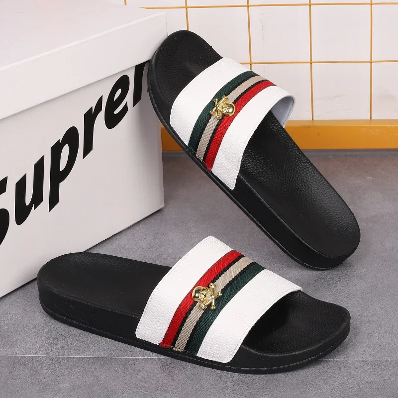 Fashion Brand Slippers for Men Ultra Soft Slides Non-slip Wear ...