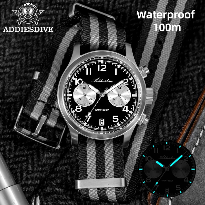 ADDIESDIVE Men's Chronograph Quartz Watches Sapphire Glass Waterproof ...