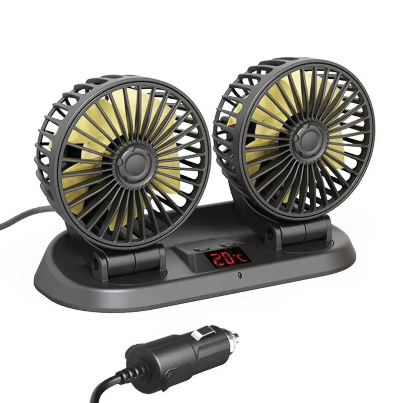 Electric-Dual-Head-Car-Fan-Adjustable-3-Speeds-Dual-Head-Fans-With ...