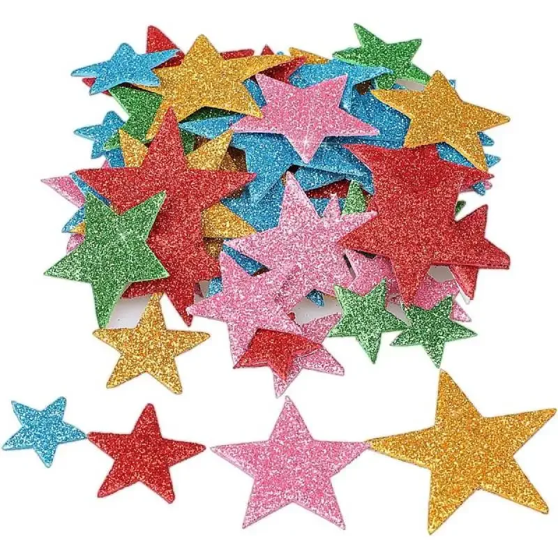 70pcs-Colorful-Glitter-Foam-Star-Stickers-Self-Adhesive-Star-Stickers ...
