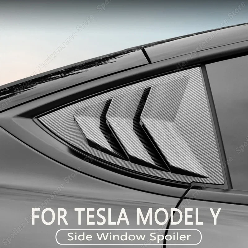 For-Tesla-Model-Y-Side-Window-Spoiler-Splitter-Cover-Trim-Louver-Rear ...