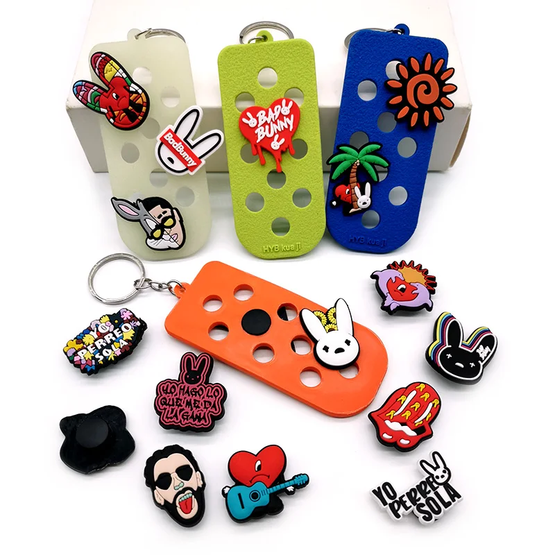 1PCS-Rubber-PVC-Key-chain-Funny-Shoe-Charms-luminous-Key-Holder-Fit ...