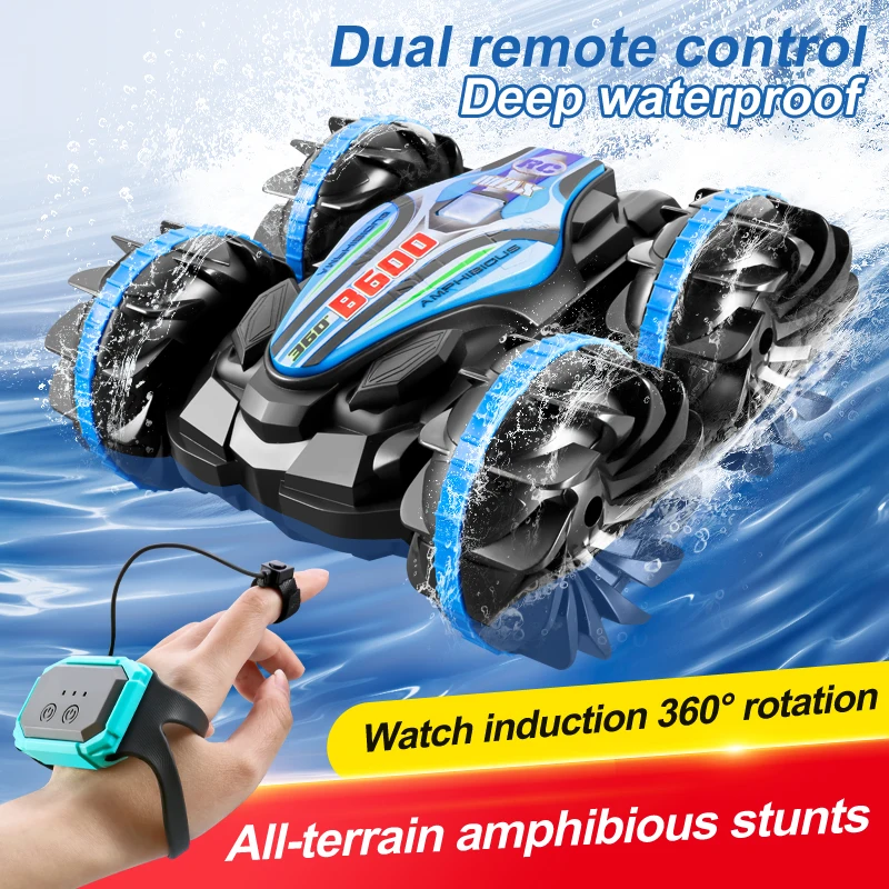 2022 New 2.4g 4wd Remote Control Car Amphibious Gesture Induction Stunt ...