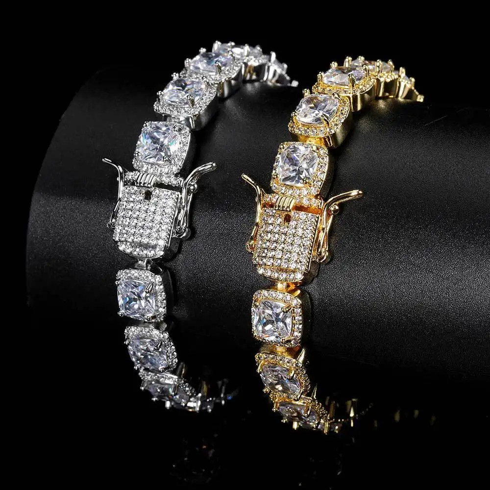 Pulseira-de-T-nis-Hip-Hop-Iced-Out-para-Homens-Bling-Cubic-Zirconia ...