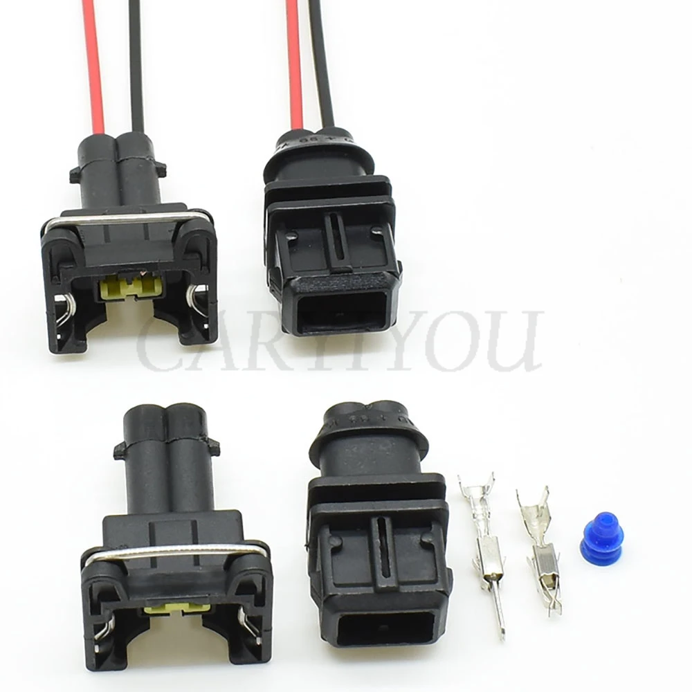 1-Set-2-Pin-Way-Male-Female-Automotive-Car-Engine-Fuel-Injector ...