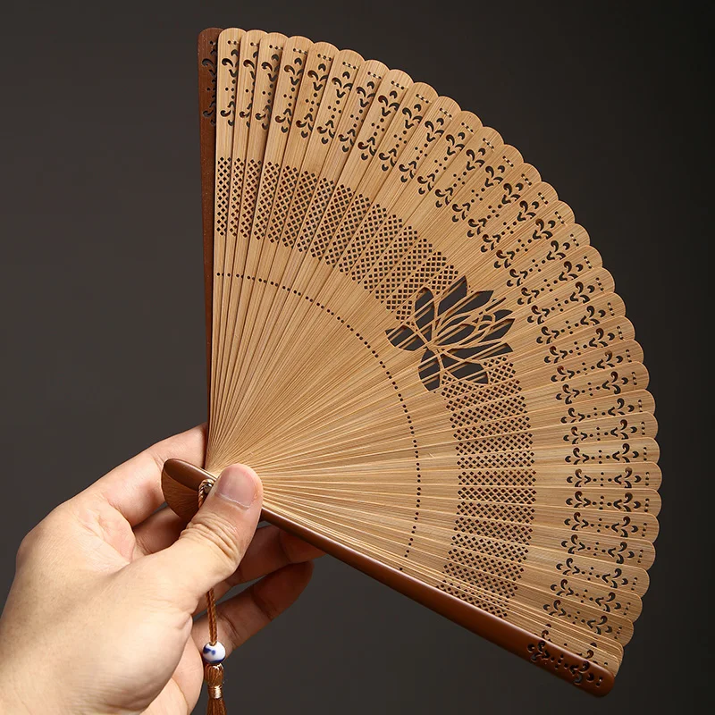 Japanese Hand Fan Round Bamboo | Handmade Japanese Folding Fan - Mini ...