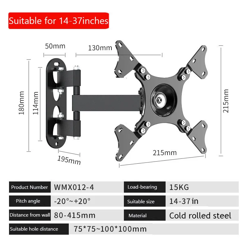 360-Rotated-TV-Wall-Mount-Bracket-20-tiltable-Retractable-TV-Mount ...