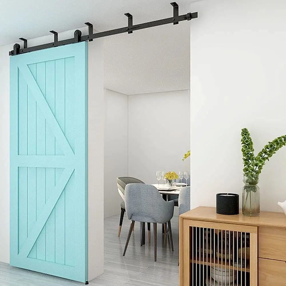 CCJH riel de puerta corredera de techo, Kit de herrajes para puerta de ...