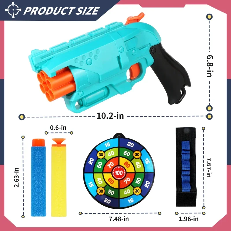 Kinder 6-Schuss Soft Bullet Blaster mit 20 Kugeln und Ziel-Armband ...