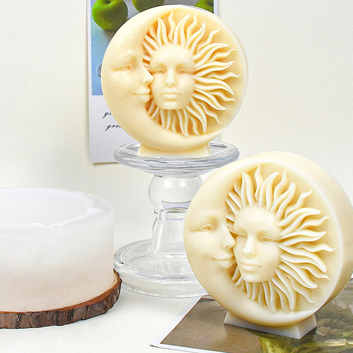Classical-Sun-Face-Candle-Silicone-Mold-DIY-Moon-Goddess-Resin-Mould ...