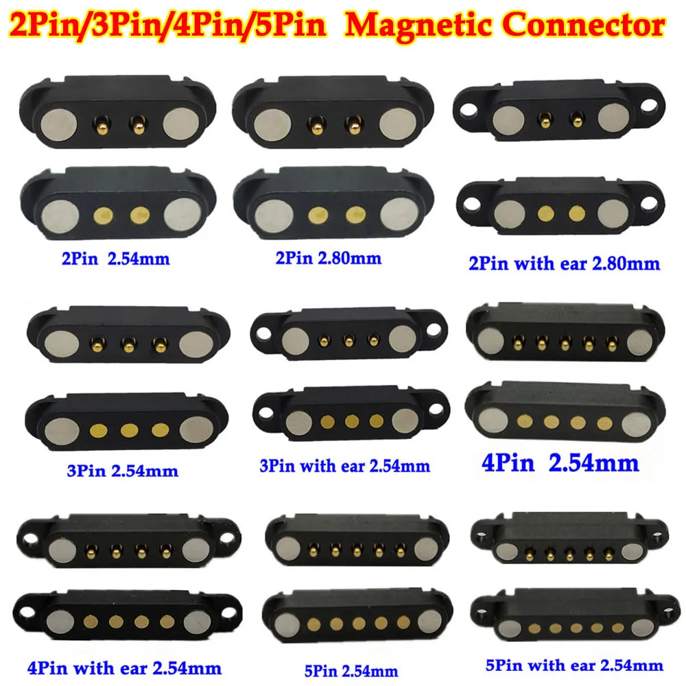 1-Satz-2a-DC-magnetischer-Pogo-Pin-Stecker-2-polig-3-polig-4-polig-5 ...