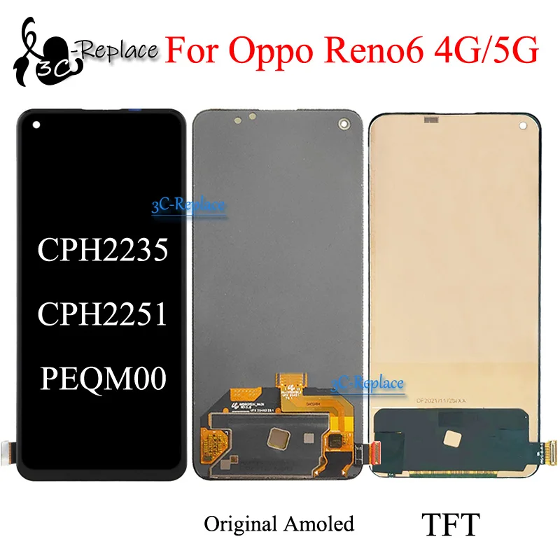 Pantalla-LCD-Original-Amoled-TFT-de-6-43-pulgadas-para-Oppo-Reno6-4G ...