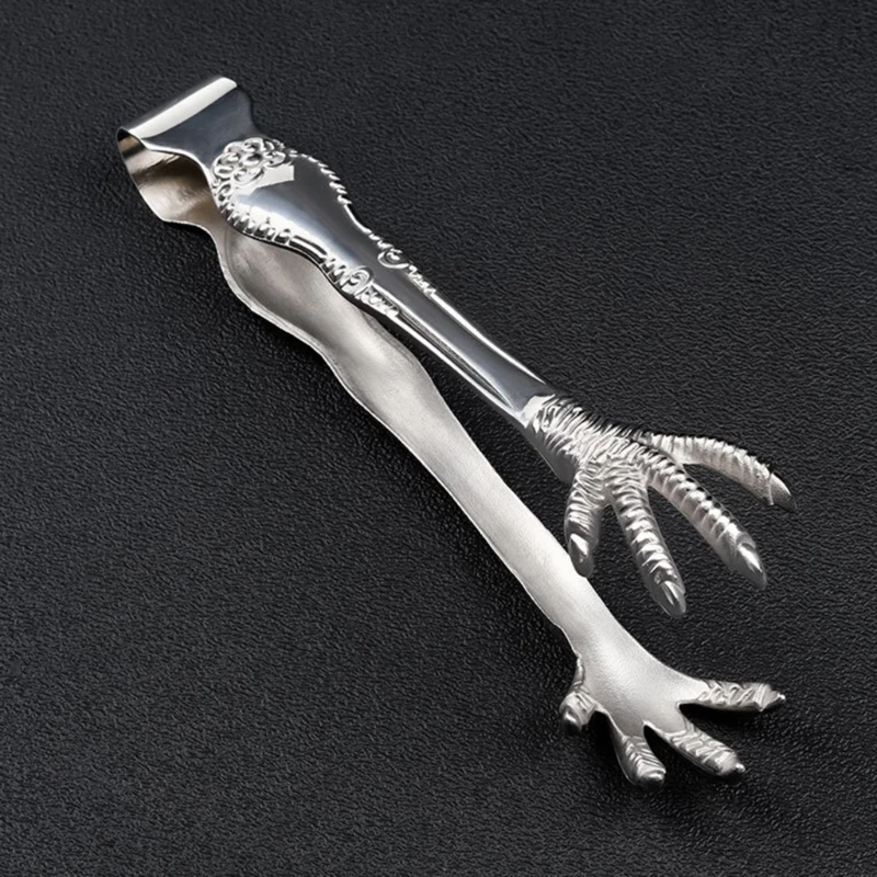 Stainless-Steel-Serving-Tong-Claw-Shape-Ice-Cube-Tongs-for-Ice-Bucket ...