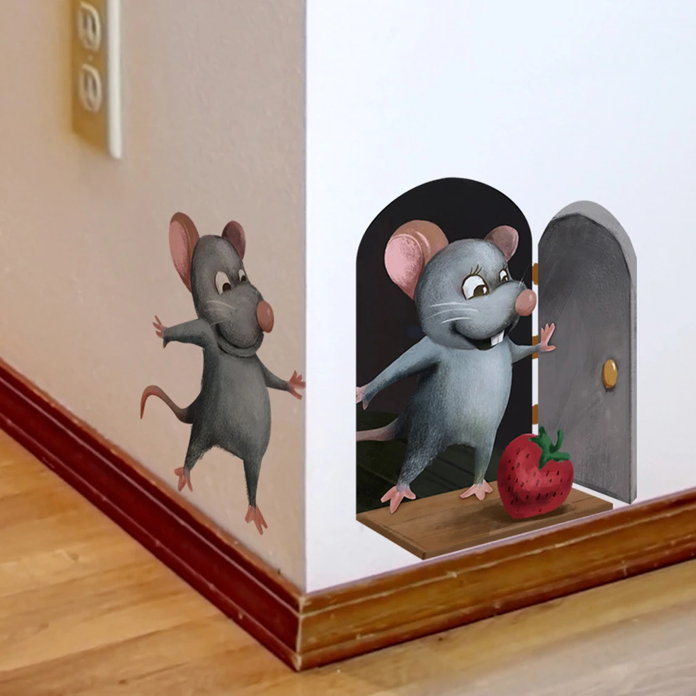 Two Funny Rats Wall Sticker For Kids Room Home Decoration Removable ...