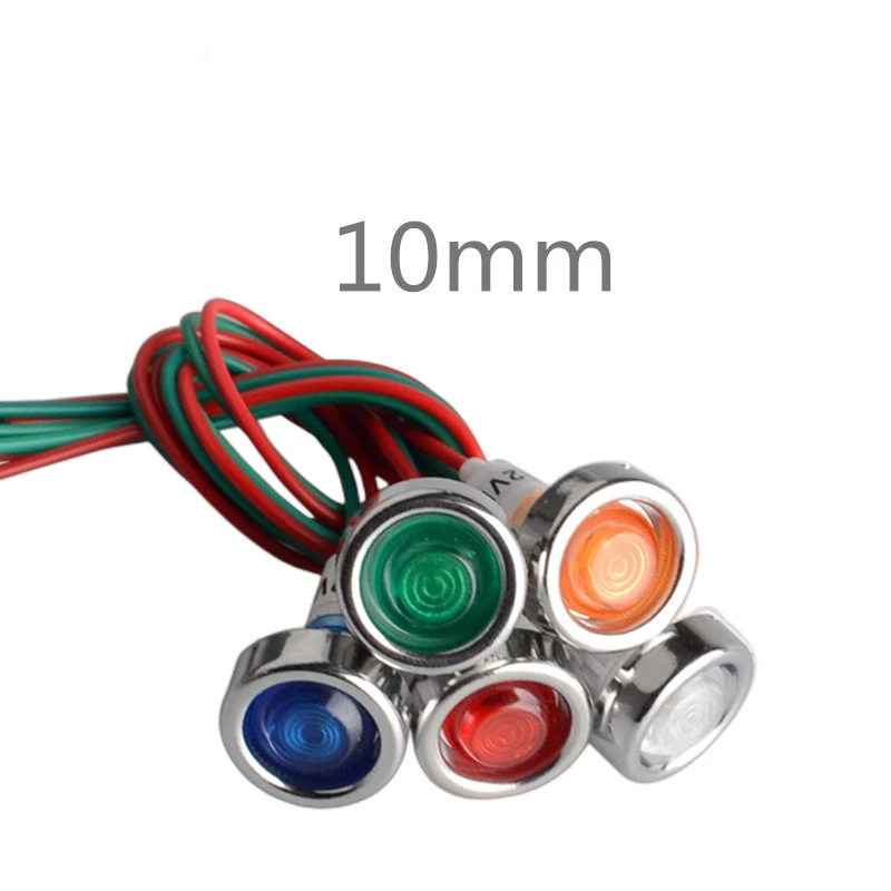 Led Indicator Light 12v | Leds Wires - 10mm 12v Led Indicator Light ...