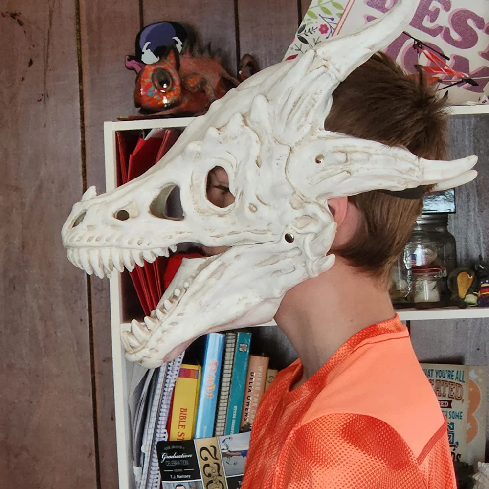 Dinosaur-Skull-Mask-Cosplay-Animal-Movable-Jaw-Raptor-Dragon-Head-Bone ...