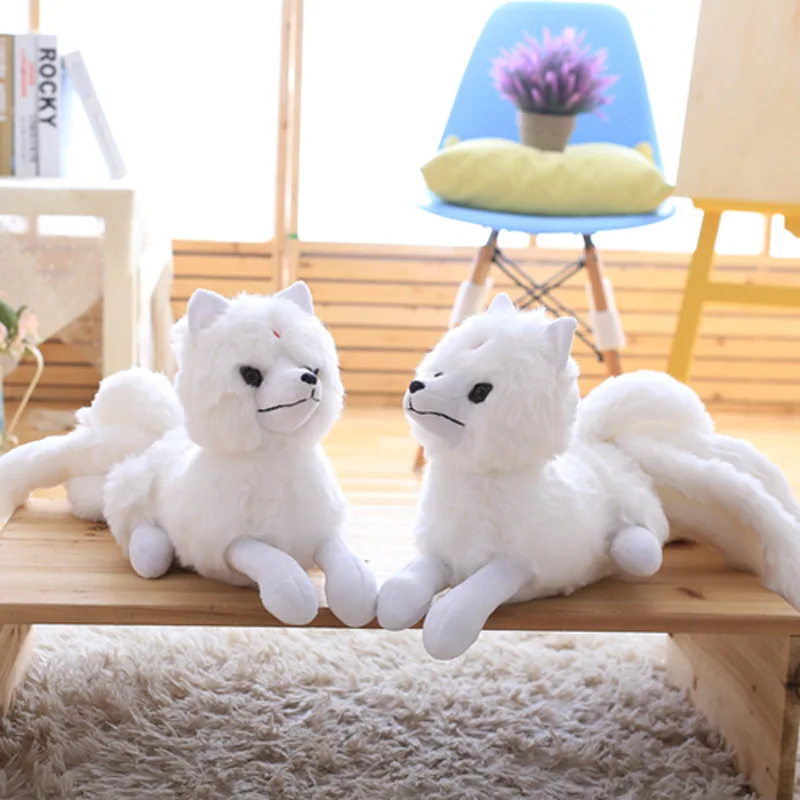 Children Plush Stuffed Toy Nine White Fox Doll Kids Christmas Birthday ...