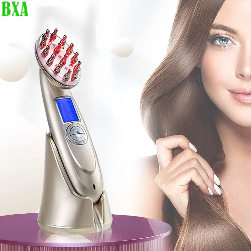 Electric RF Laser Hair Growth Comb Infrared EMS RF Vibration Massager ...