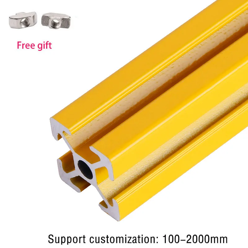 2PCS Yellow 100-1000mm 2020 T-Slot Aluminum Profile Extrusion Frame for ...