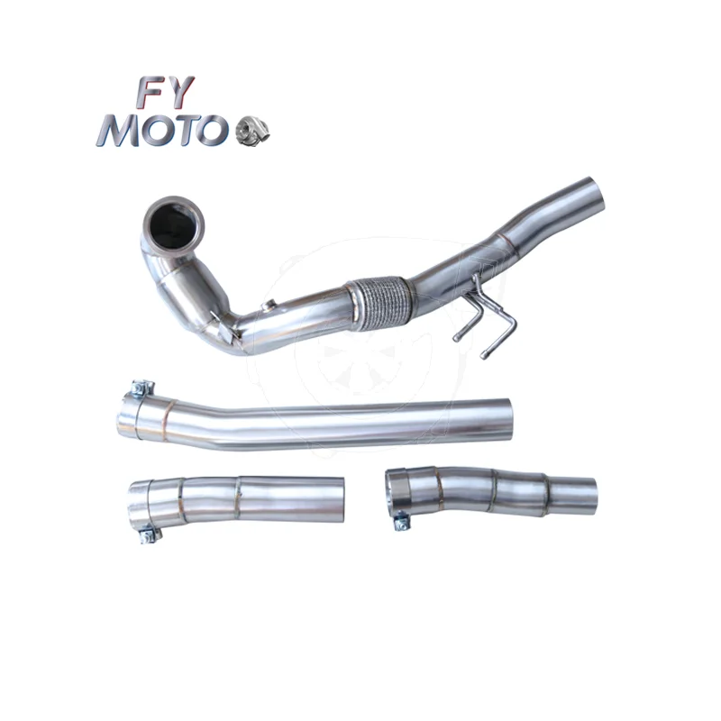 Exhaust Catted 3.5" Downpipe for VW Golf Gti MK7 R 2.0L EA888 TSI A3 S3 ...
