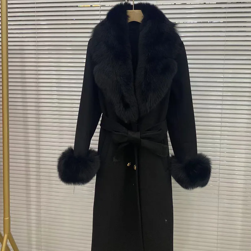Long-Women-Wool-Blended-Coat-With-Big-Real-Fox-Fur-Collar-Fashion-Slim ...